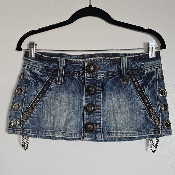 D.I.A | Skirts | Dia Tsuyome Gyaru Denim Mini Skirt With Button Details ...